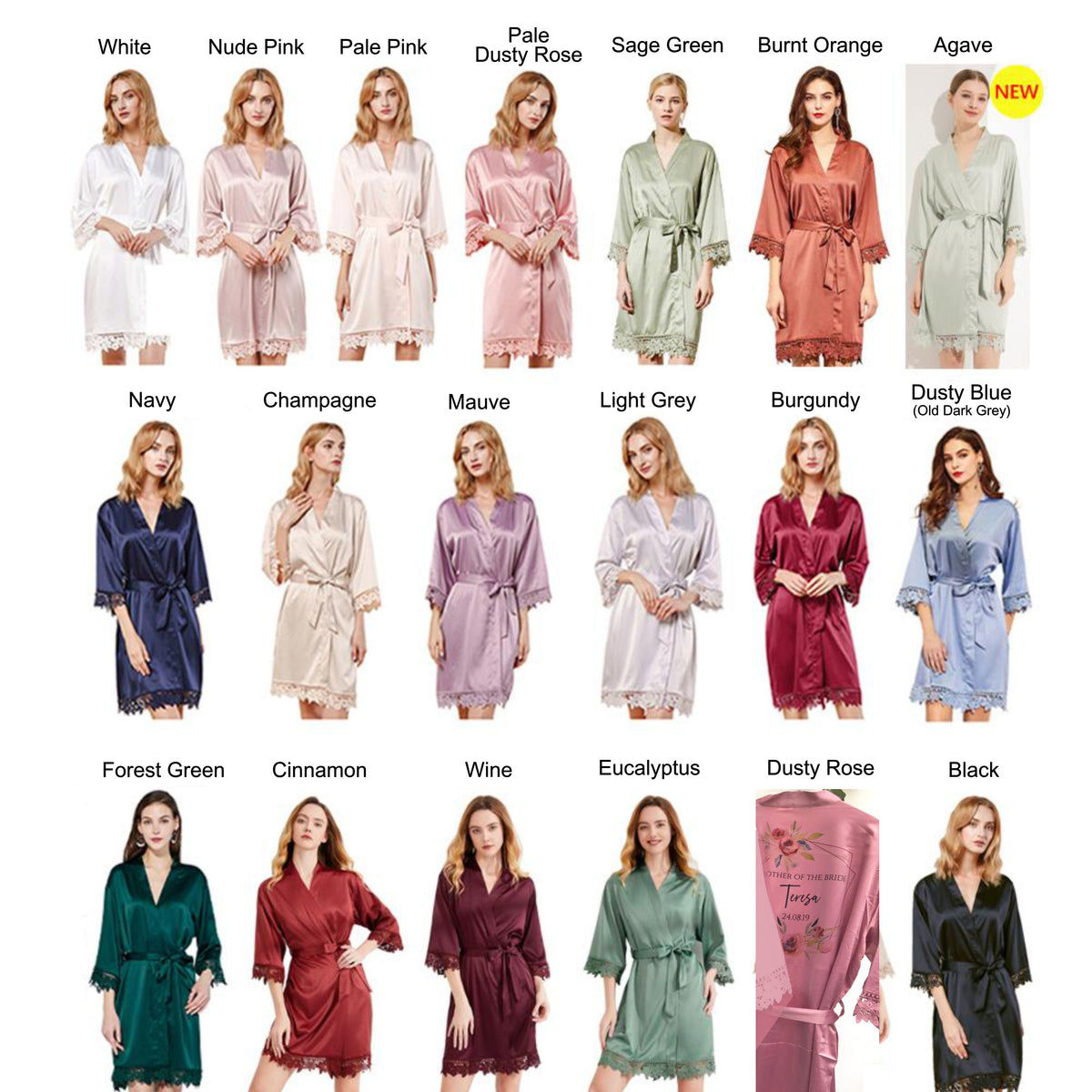 Elegant Bridal robe Bridesmaid Robe Wedding Dressing Gown – The ...