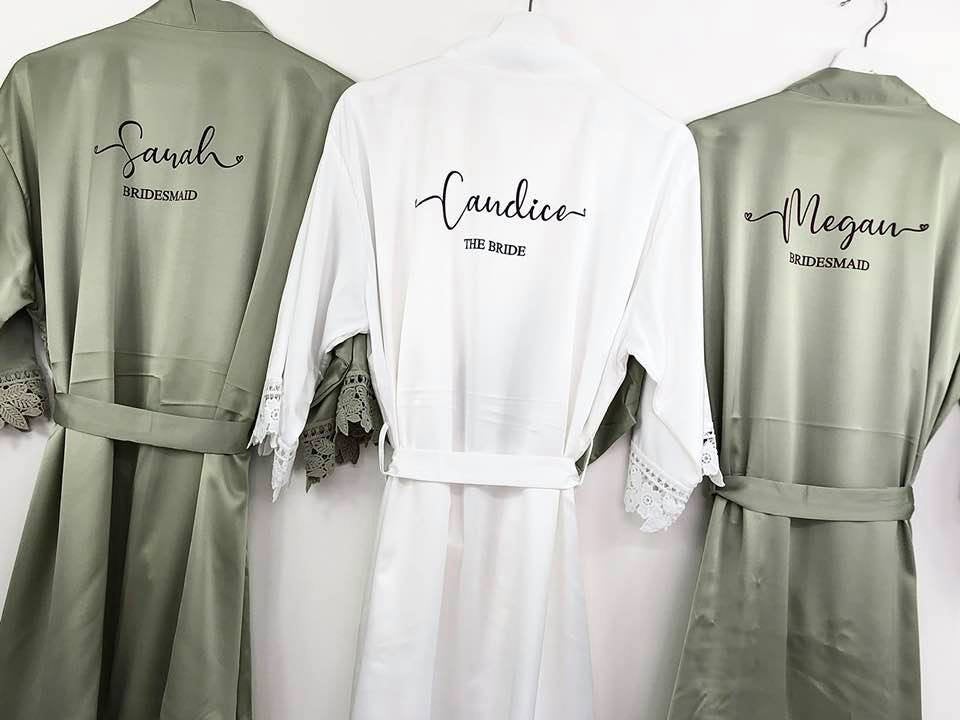 Sage Green Bridesmaid Robes, Bridal Robes, Wedding Robes, – The ...