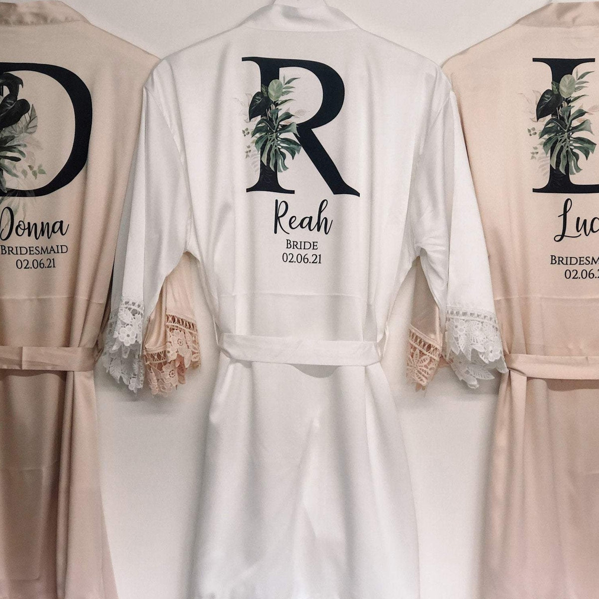 Tropical Theme Bridesmaid Robes, Bridal Robes, – The Lakeside Shed